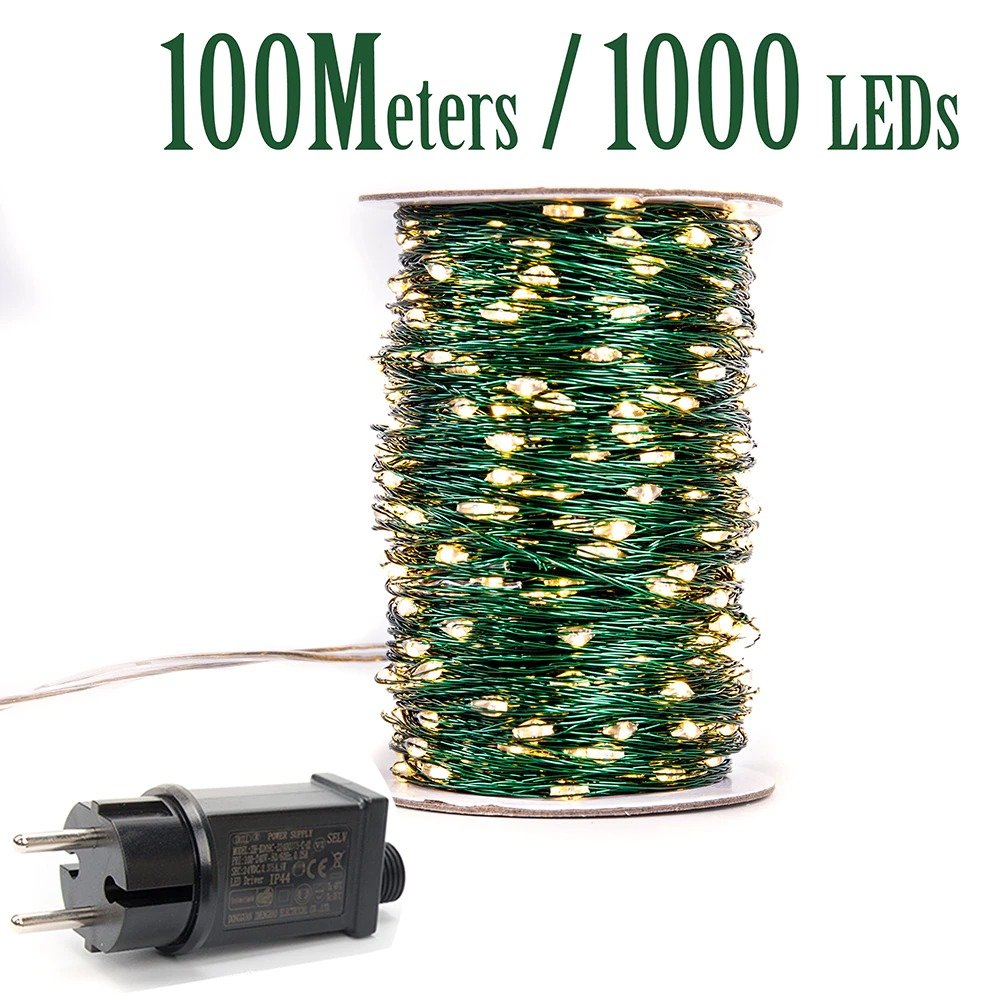 1000 LEDs 100Meters Green LED Light String - lightgallerydesign
