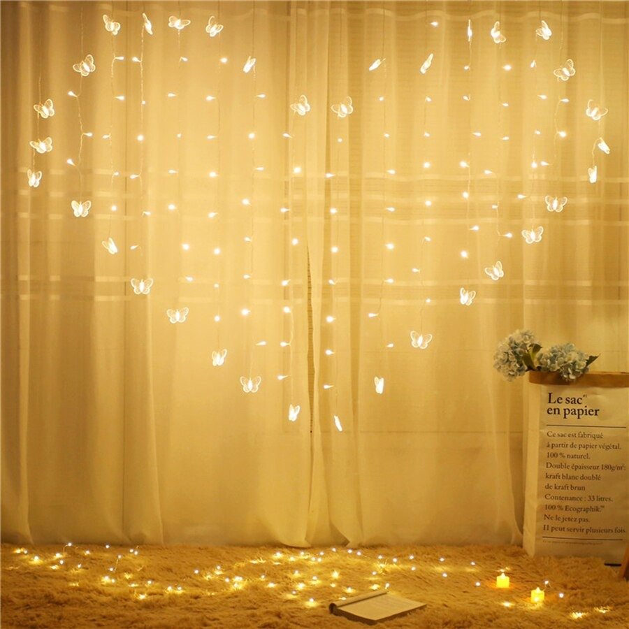 Hearth LED Light String Heart Shaped butterfly