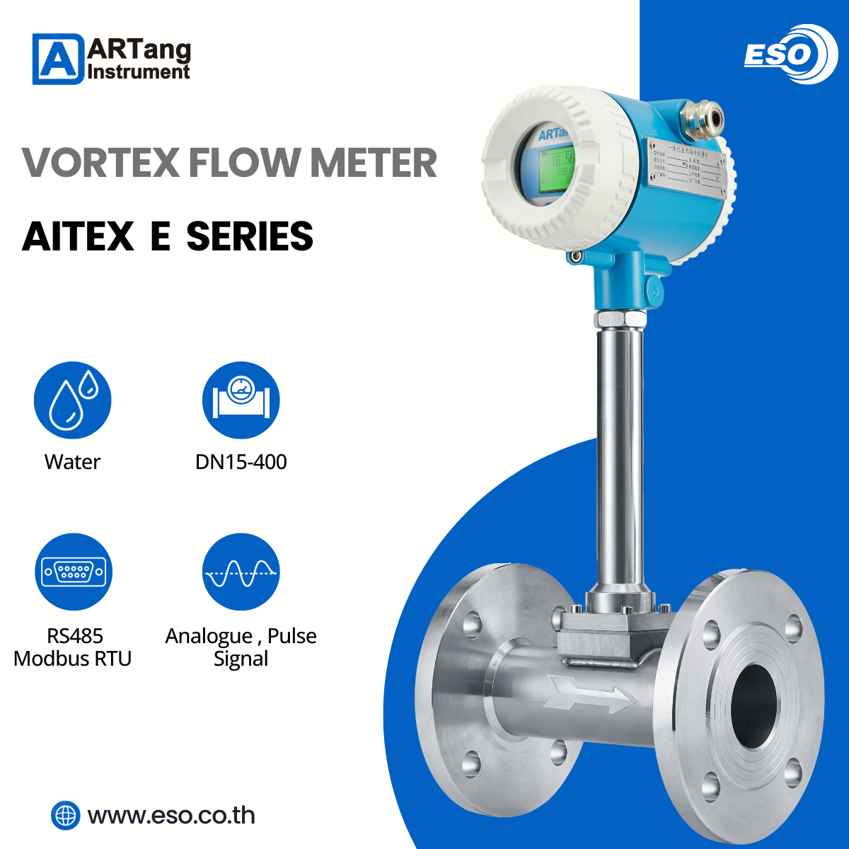 AITEX E Series Vortex Flow Meter (Liquid) - eso
