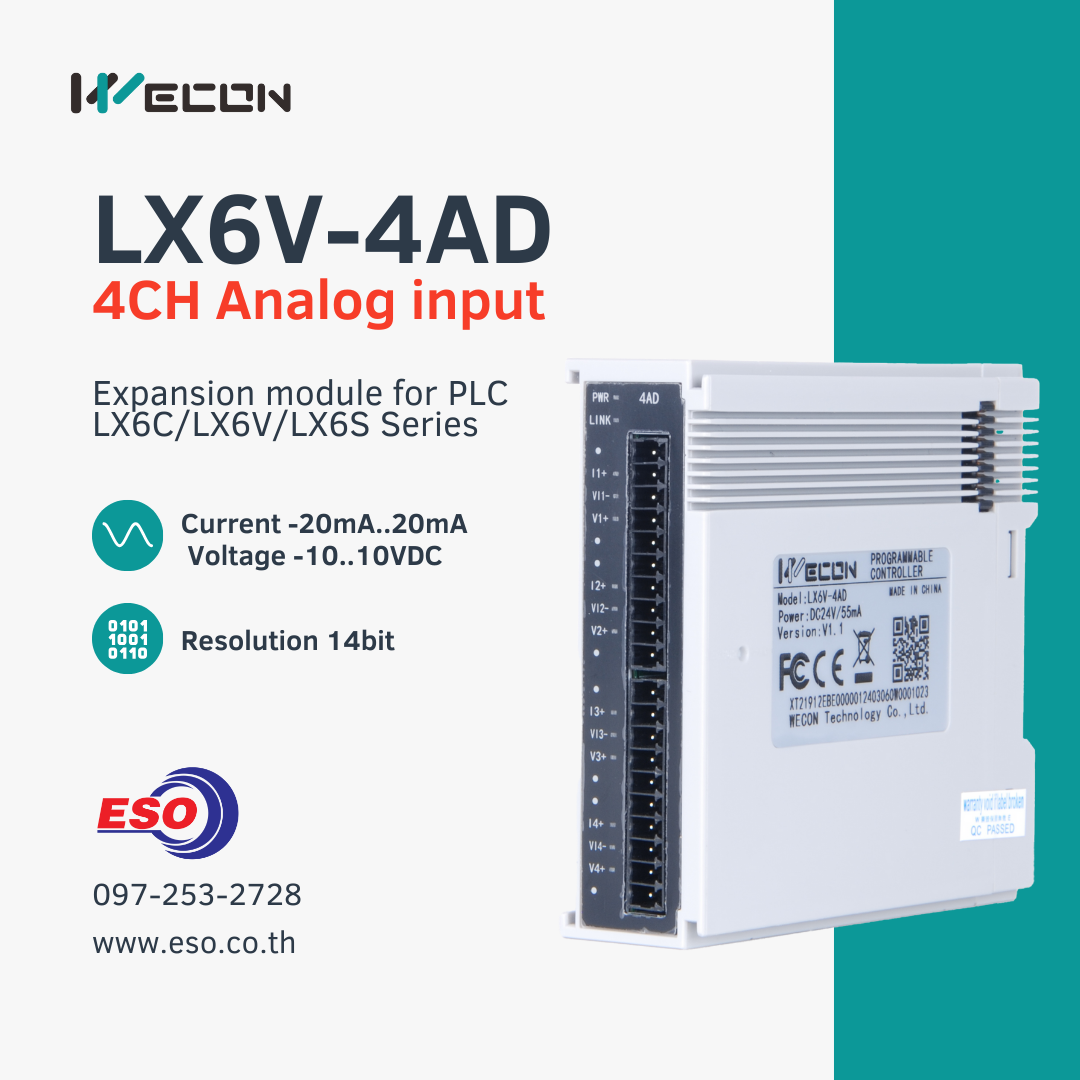 LX6V-4AD Expansion Module / 4 Analog input (Voltage,Current)