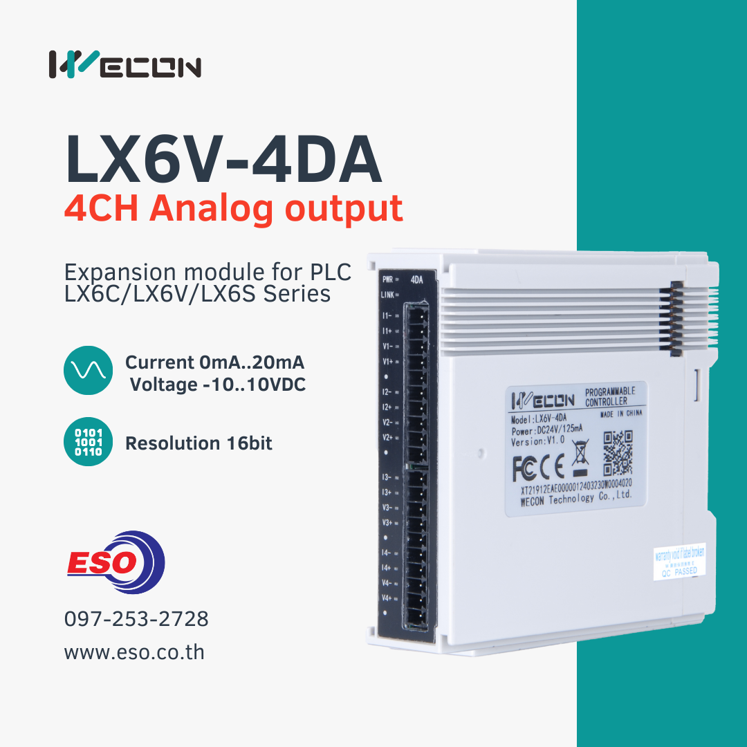 LX6V-4DA Expansion Module / 4 Analog output (Voltage,Current)
