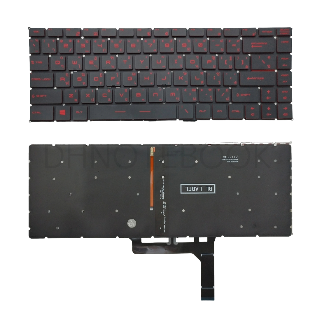 แป้นพิมพ์ คีย์บอร์ด โน๊ตบุ๊ค MSI GF63 GF63 8RC 8RD Thin 9SC Thin ...