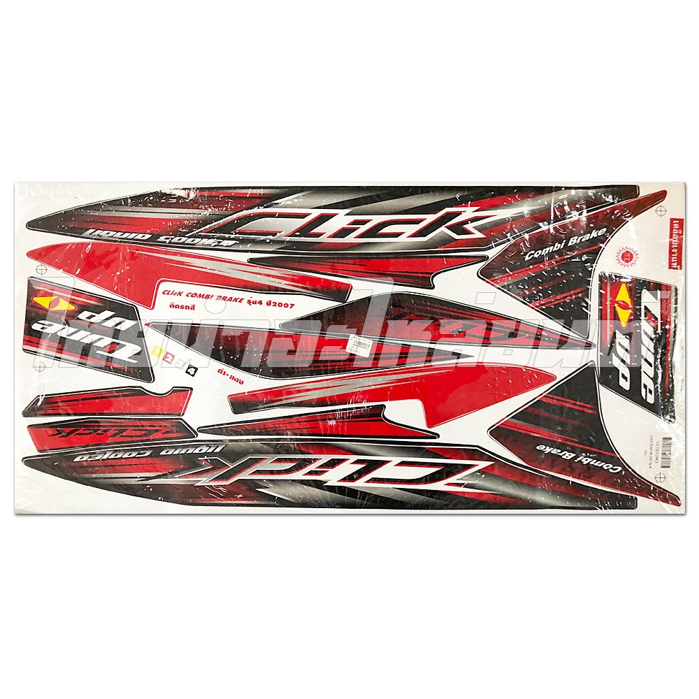 สติ๊กเกอร์ Click Tune Up 2007 (รุ่น4) สีดำ-แดง ยี่ห้อ VIP - thainum