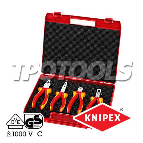 KNIPEX 002015 คีมชุด 4 ตัวชุด ด้ามกันไฟ VDE1000V KNIPEX คะนิเพค คีมช่างมืออาชีพอันดับ 1 MADE IN ...