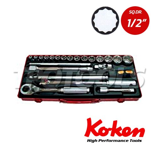 4241M+C บล็อกชุด 12P ชุด 29 ชิ้น SQ.DR.1/2" Socket Set - tpqtools