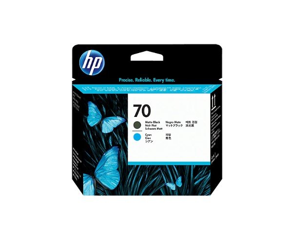 HP 70 Matte Black (สีดำด้าน) and Cyan (สีฟ้า) Printhead ตลับหมึกอิงค์ ...