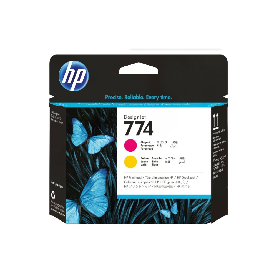 HP 774 Magenta (สีม่วงแดง)/Yellow (สีเหลือง) Printhead ตลับหมึกอิงค์ ...