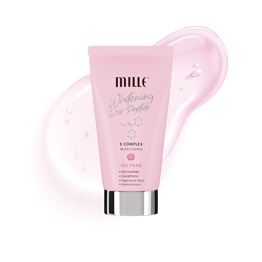 MILLE WHITENING ROSE PEPTIDE 9 COMPLEX GEL FOAM 100G. - millebeaute