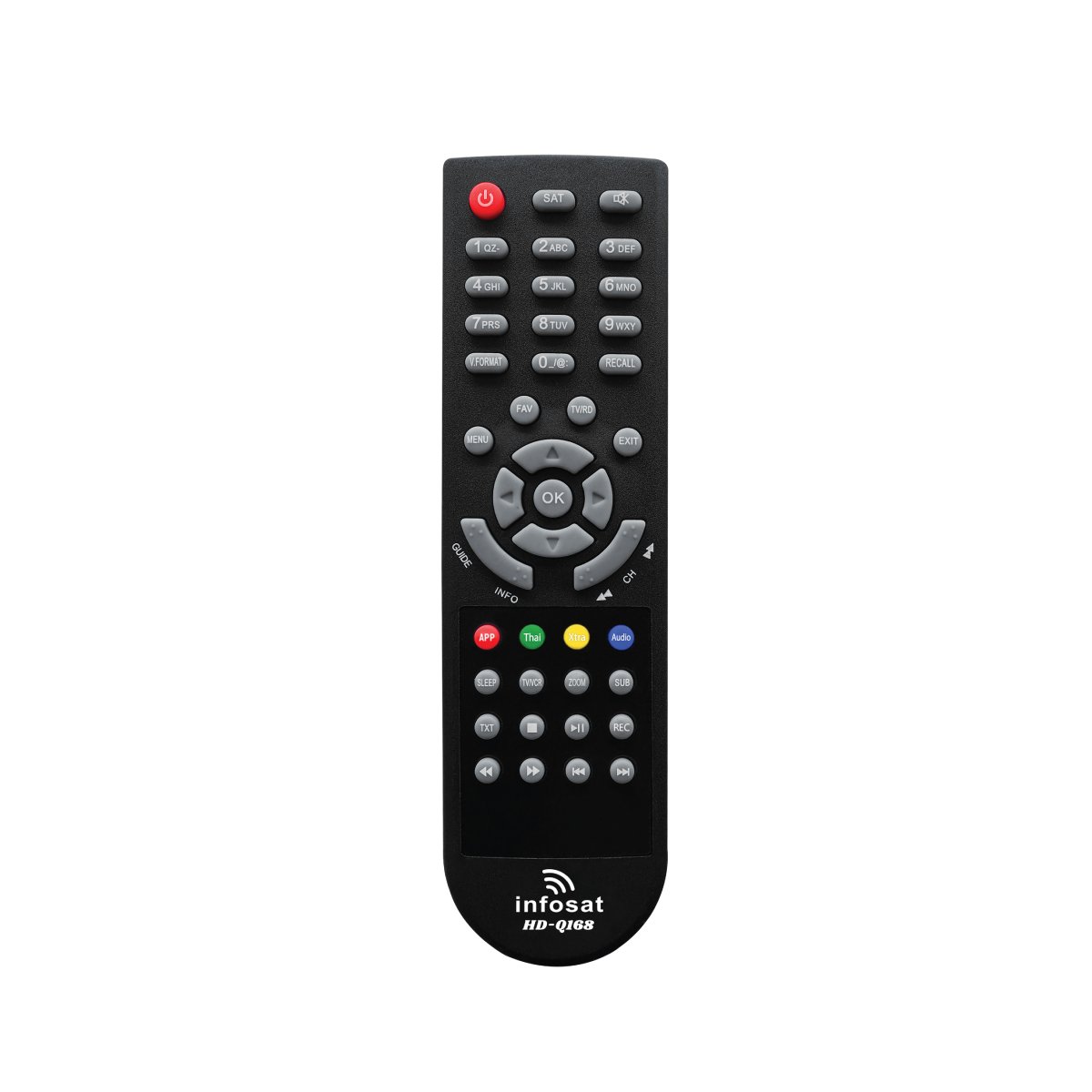 Remote control for HD-Q168