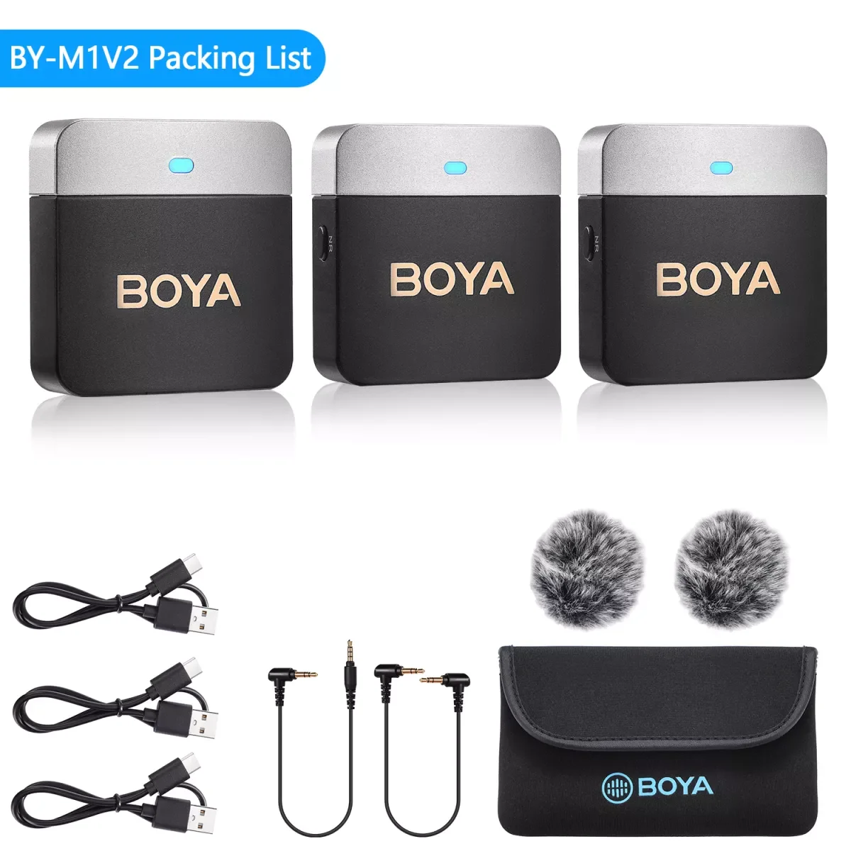 BOYA BY-M1V 2.4GHz Dual-Channel Wireless Microphone System