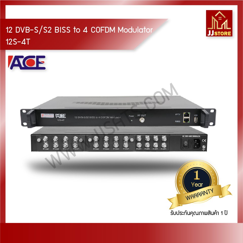 12 DVB-S/S2 BISS to 4 COFDM Modulator - jjsats