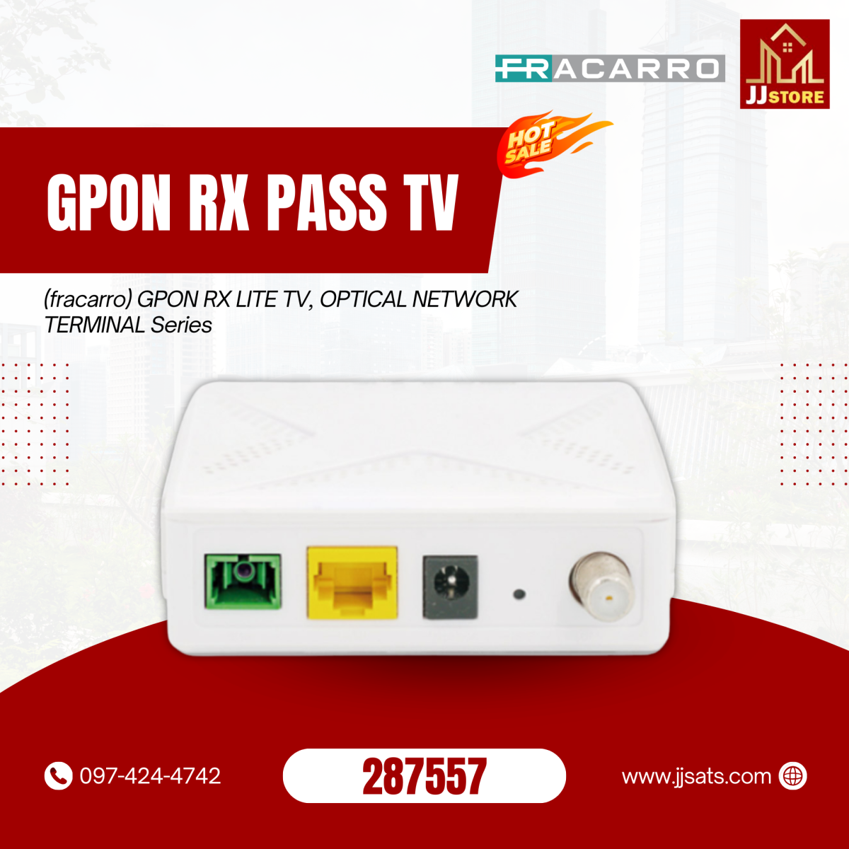 287557 (fracarro) GPON RX LITE TV OPTICAL NETWORK TERMINAL Series - jjsats