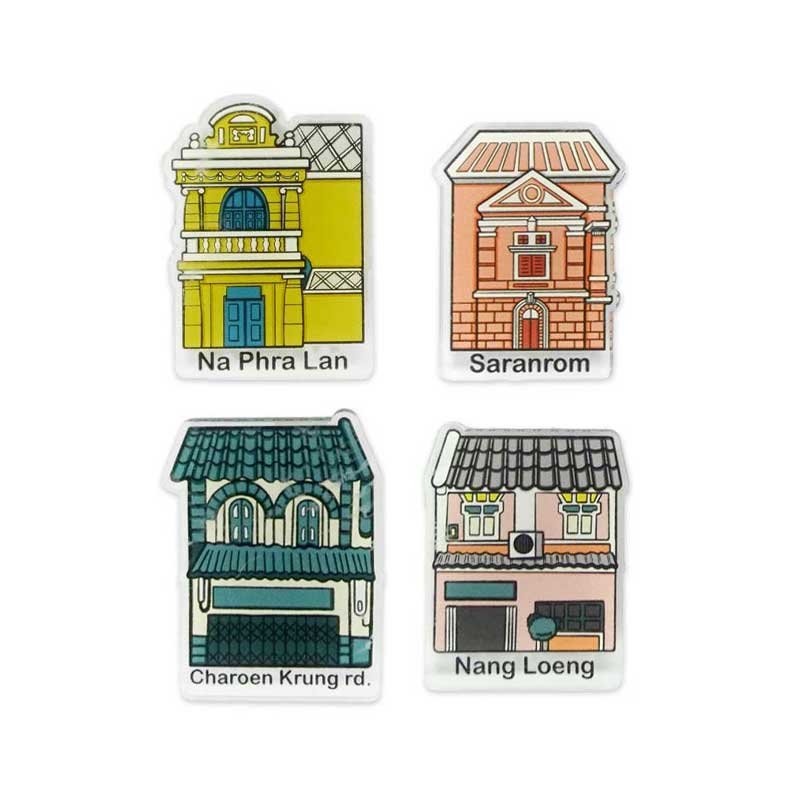 Old Buildings of Phra Nakhon Acrylic Magnet | Muse Shop by Museum Siam