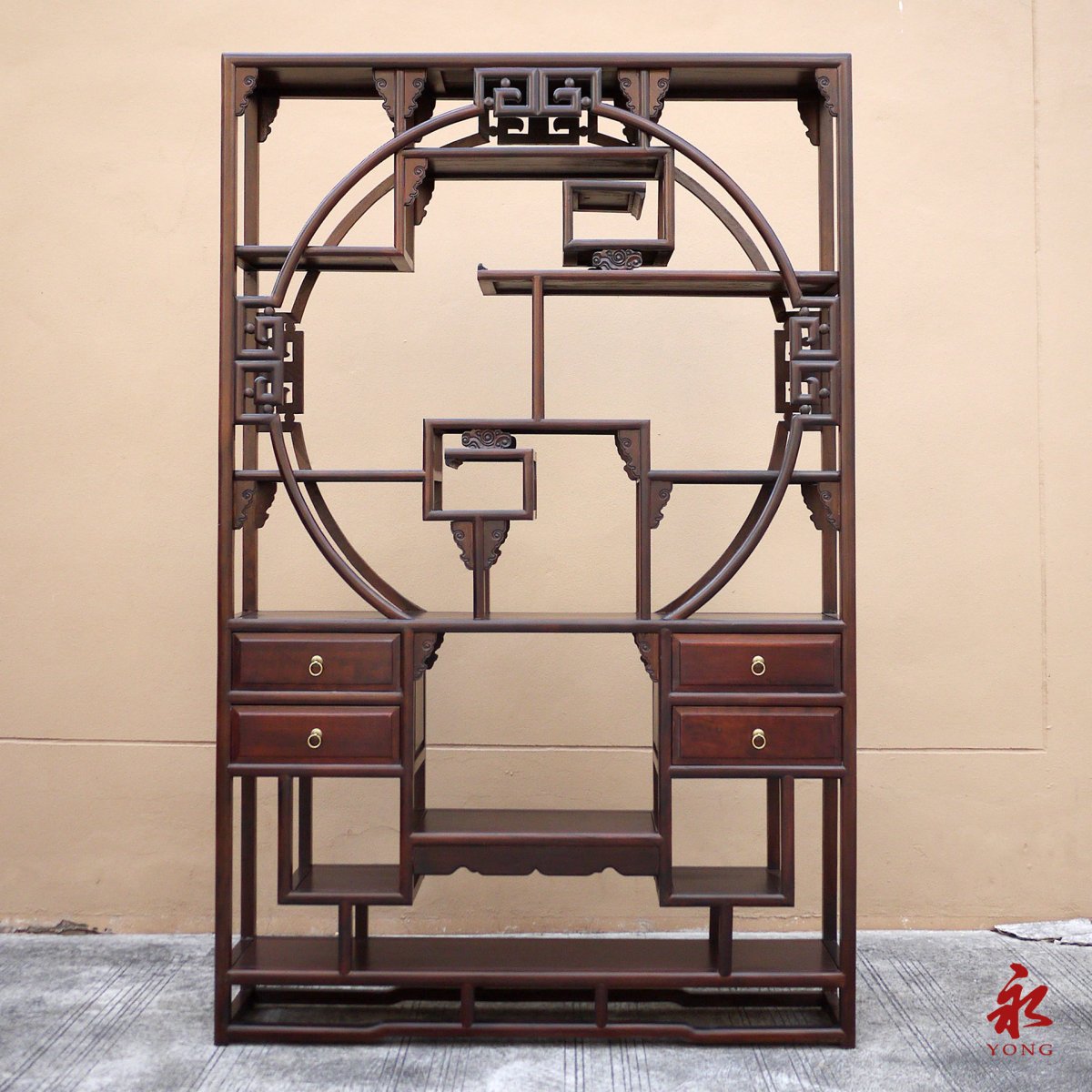 Classical Chinese style display shelf ชั้นโชว์ไม้สไตล์จีน