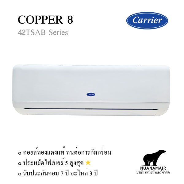 แอร์แคเรียร์ CARRIER COPPER8 38TSAB024/42TSAB024 ติดผนัง