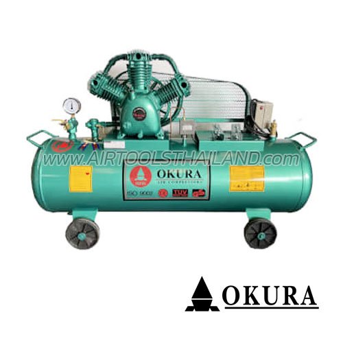 RA-53WPL ปั๊มลมแบบสายพาน ไม่รวมมอเตอร์ 5 HP 3 สูบ OKURA AIR COMPRESSOR รุ่นถังผลิตในประเทศ หนา ...