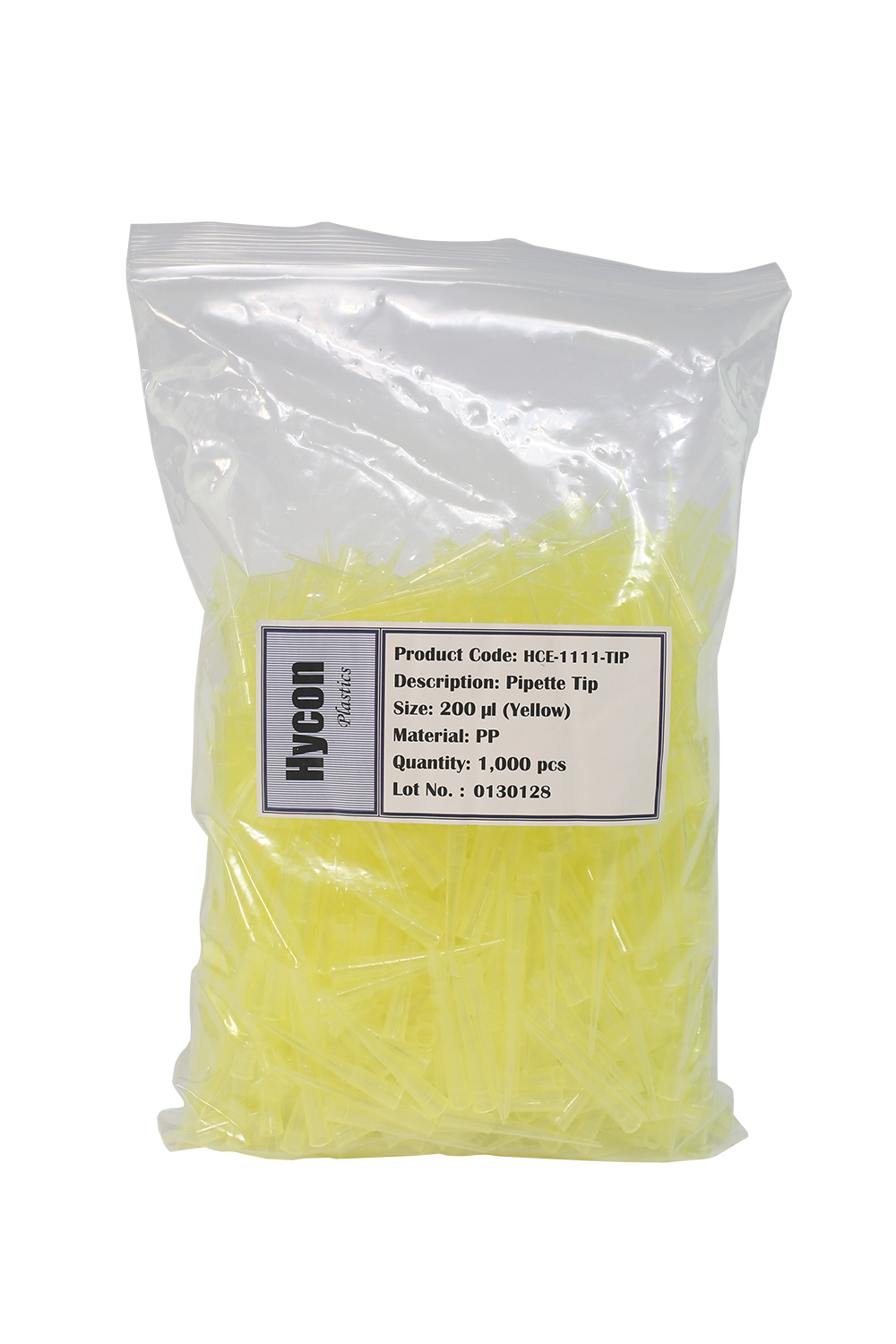 Yellow tip 200ul., (1000/pk), Hycon