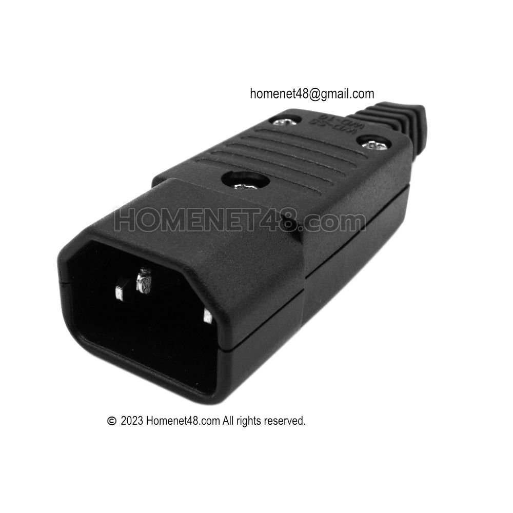 หัวปลั๊กไฟตัวผู้ 3 ขา IEC 320 C14 สำหรับงาน DIY - homenet48
