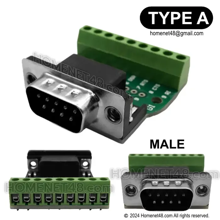 หัว RS232 DB9 (Serial Port) แบบขันน๊อต Terminal - homenet48