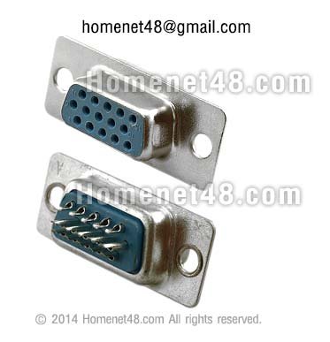 หัว VGA (RGB) 15 Pins ตัวเมีย (F) แบบประกอบเอง - homenet48