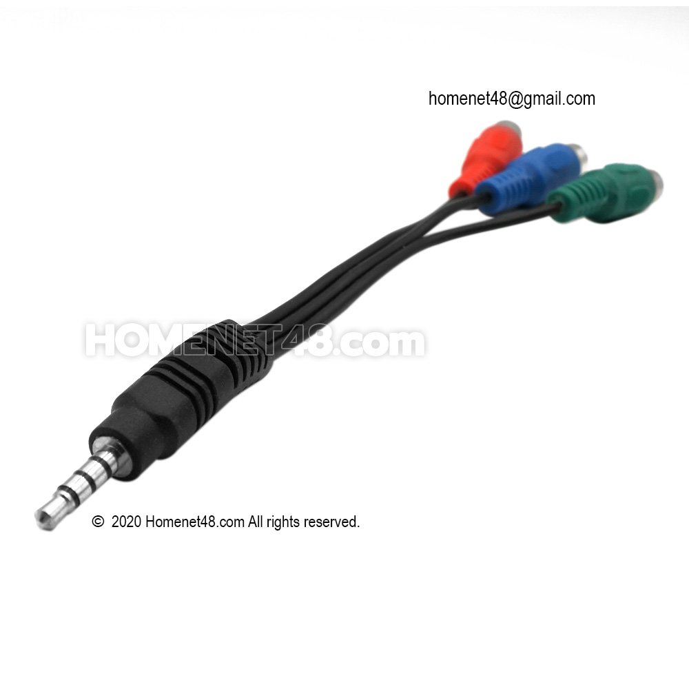 สาย AUX 3.5mm to RCA Component แดง-เขียว-น้ำเงิน - homenet48