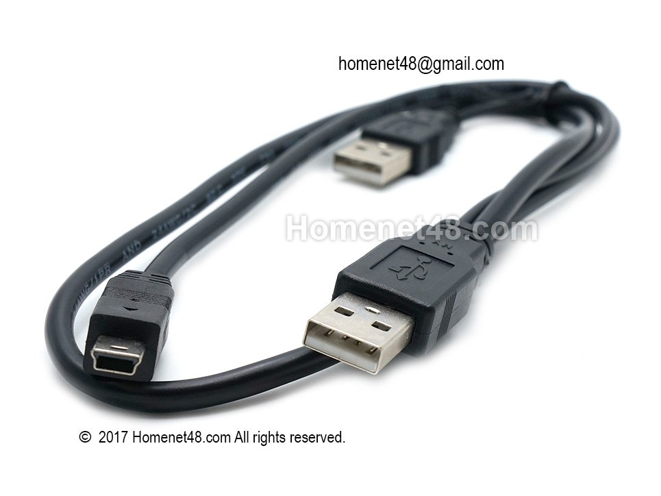 สาย USB 2 หัว (Mini USB 5 pin to MM) ยาว 70 ซม.