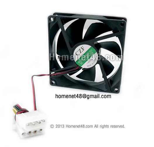 พัดลมเคส 9 ซม. หัวต่อ Molex จัมพ์ Power Supply