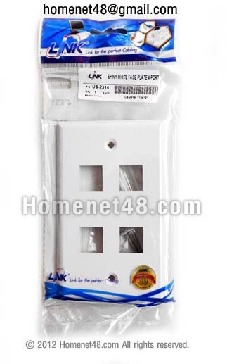 หน้ากาก 4 ช่อง LINK สีขาว + น๊อตยึด (US-2314) - homenet48