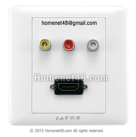 หน้ากากเต้ารับสาย HDMI + AV 2 in 1