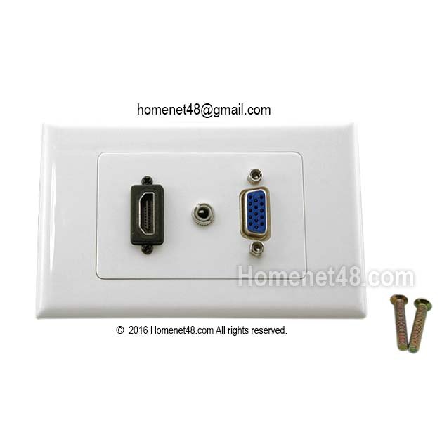 หน้ากากเต้ารับ HDMI+VGA+Stereo (3.5MM) (2x4)