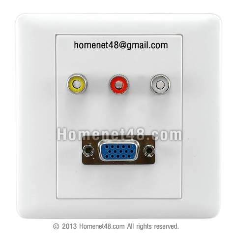 หน้ากากเต้ารับสาย VGA + AV 2 in 1