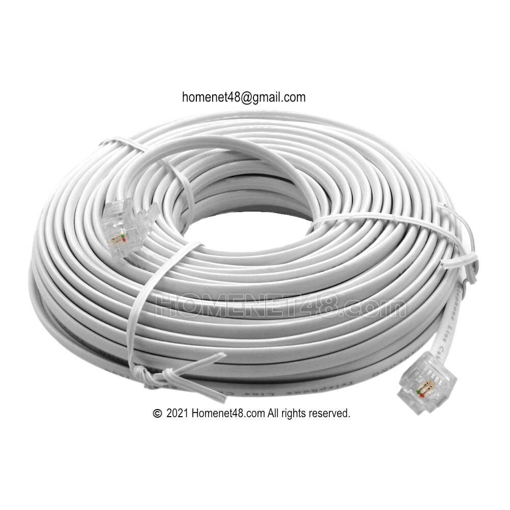 สายโทรศัพท์บ้าน สายแบน เข้าหัวสำเร็จรูป พร้อมใช้ - homenet48
