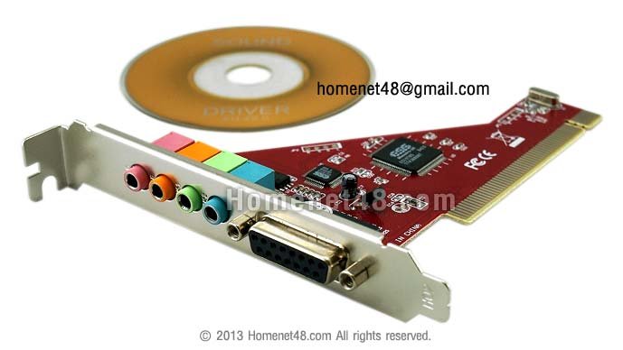 การ์ดเสียง PCI Sound Card 32 Bits 4.1 Channel