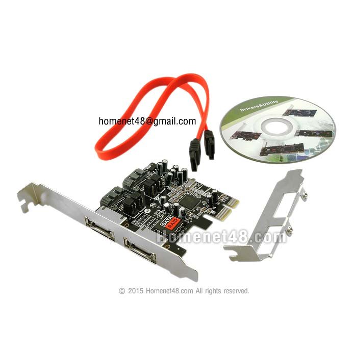 PCI Express to 2 E-Sata + 2 sata (Slot ยาว+สั้น)