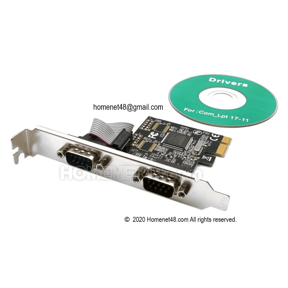 PCI Express to RS232 (Serial Port 9 Pin) 2 Ports