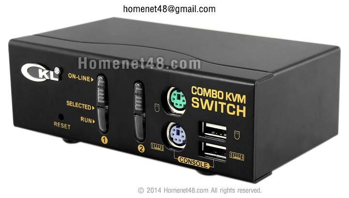 KVM Switch 2 Ports แบบ Combo PS/2+USB (CKL) - homenet48