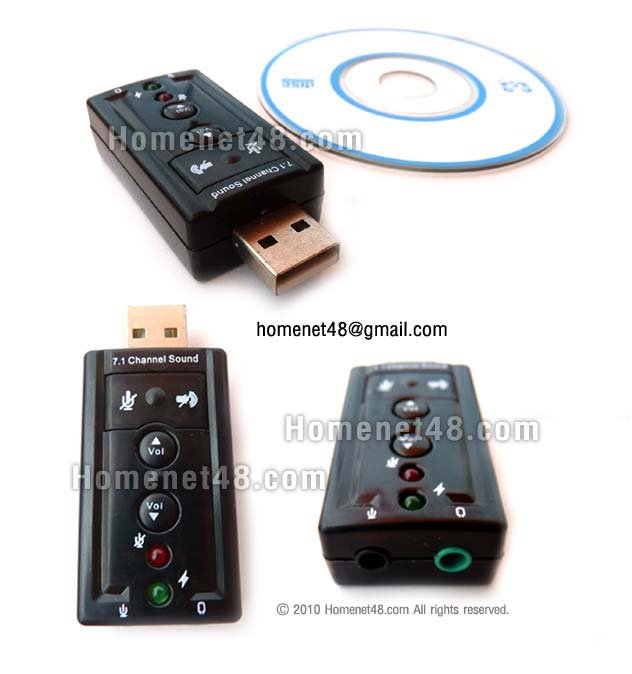 USB Virtual Sound card 7.1 สำหรับ PC/Notebook - homenet48