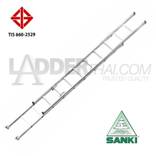 LD-EK214 (14 ฟุต) บันไดอลูมิเนียมพาดเลื่อน 2 ตอน มี มอก. รับน้ำหนักได้ ...