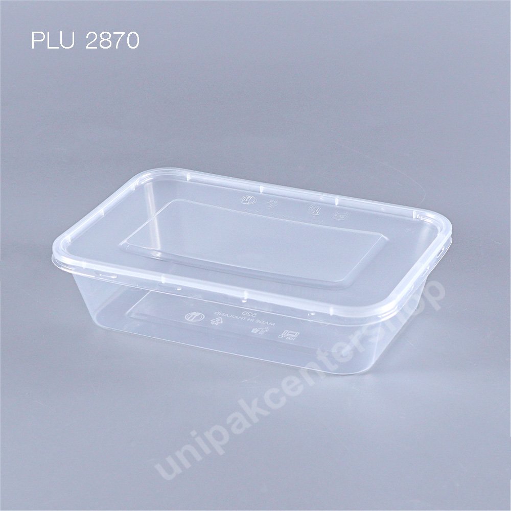 กล่องอาหาร 1 ช่อง PP ใส_INJ 520 ml + ฝา PP ใส_THF