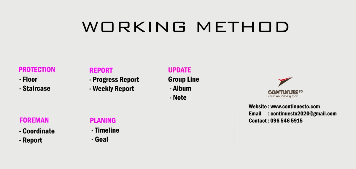 Working Method - continuesto