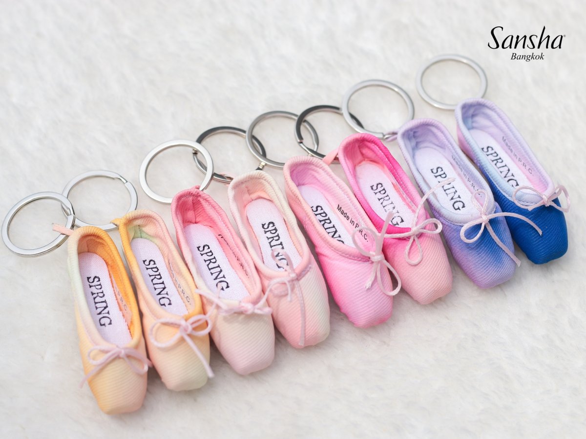 Mini Pointe Shoes Key Ring - bangkokballetshop