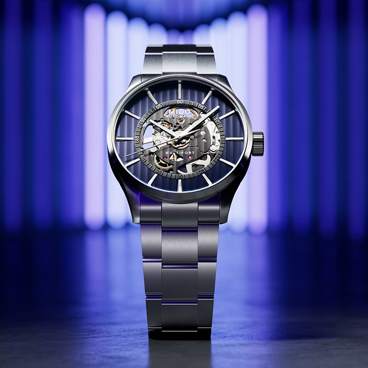 MIDO Multifort Skeleton Vertigo Blue - qpthaiedition