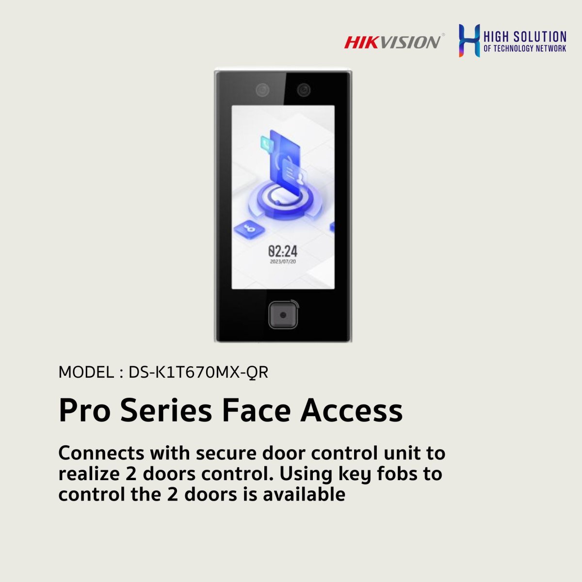 DS-K1T670MX-QR HIKVISION Pro Series Face Access Terminal - Access Control - hstn