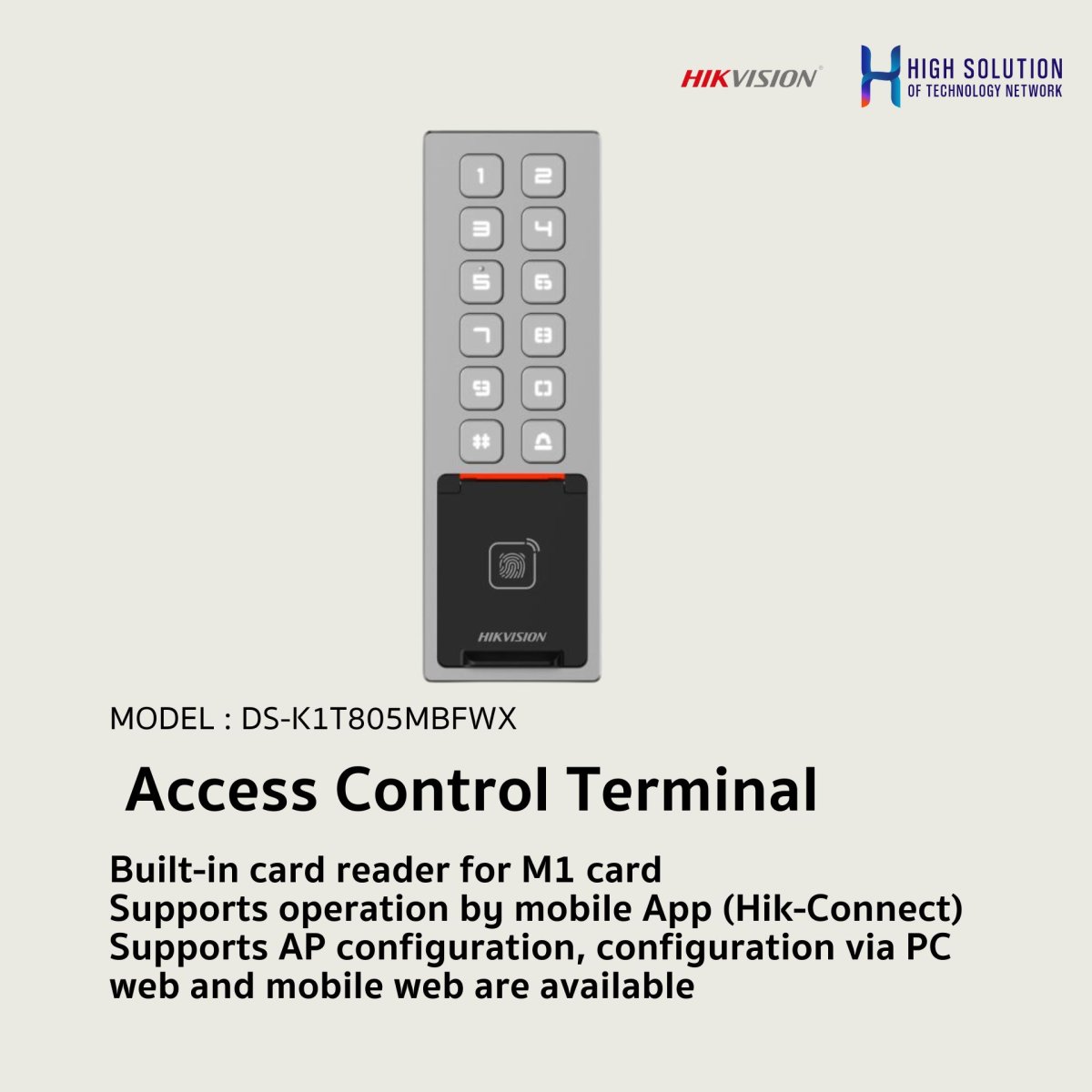 DS-K1T805MBFWX HIKVISION Access Control Terminal - hstn