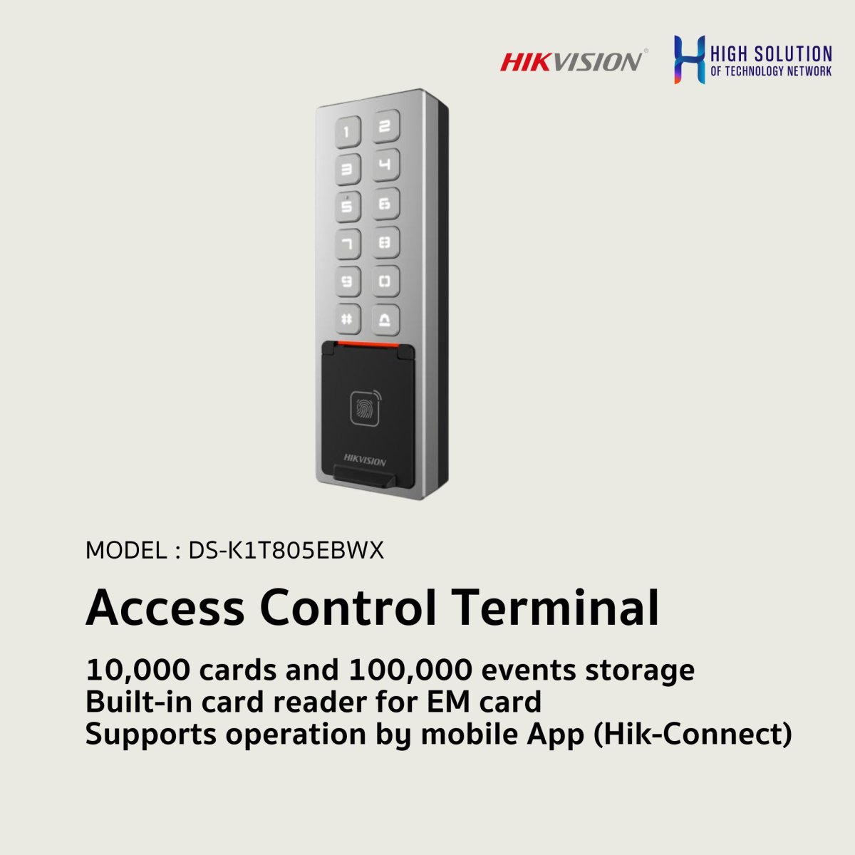 DS-K1T805EBWX HIKVISION Access Control Terminal - hstn