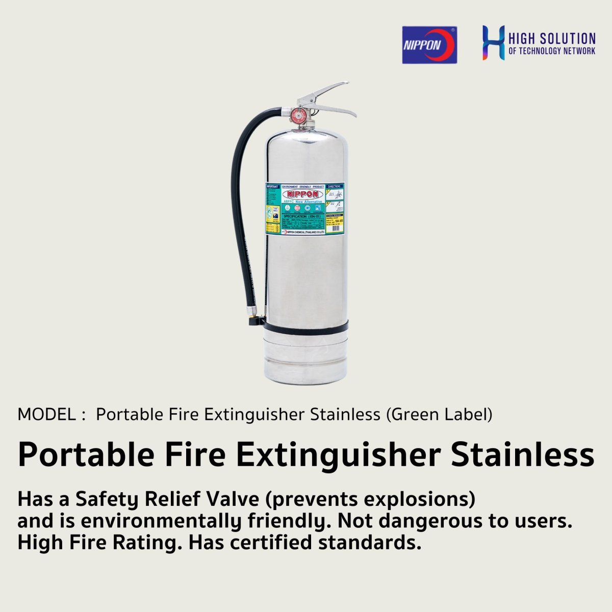 Portable Fire Extinguisher Stainless NIPPON Low Pressure Water Mist ...