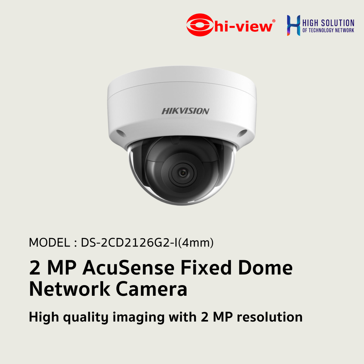 DS-2CD2126G2-I Hikvision 2 MP AcuSense Fixed Dome Network Camera IP Camera CCTV Camera (4mm) - hstn