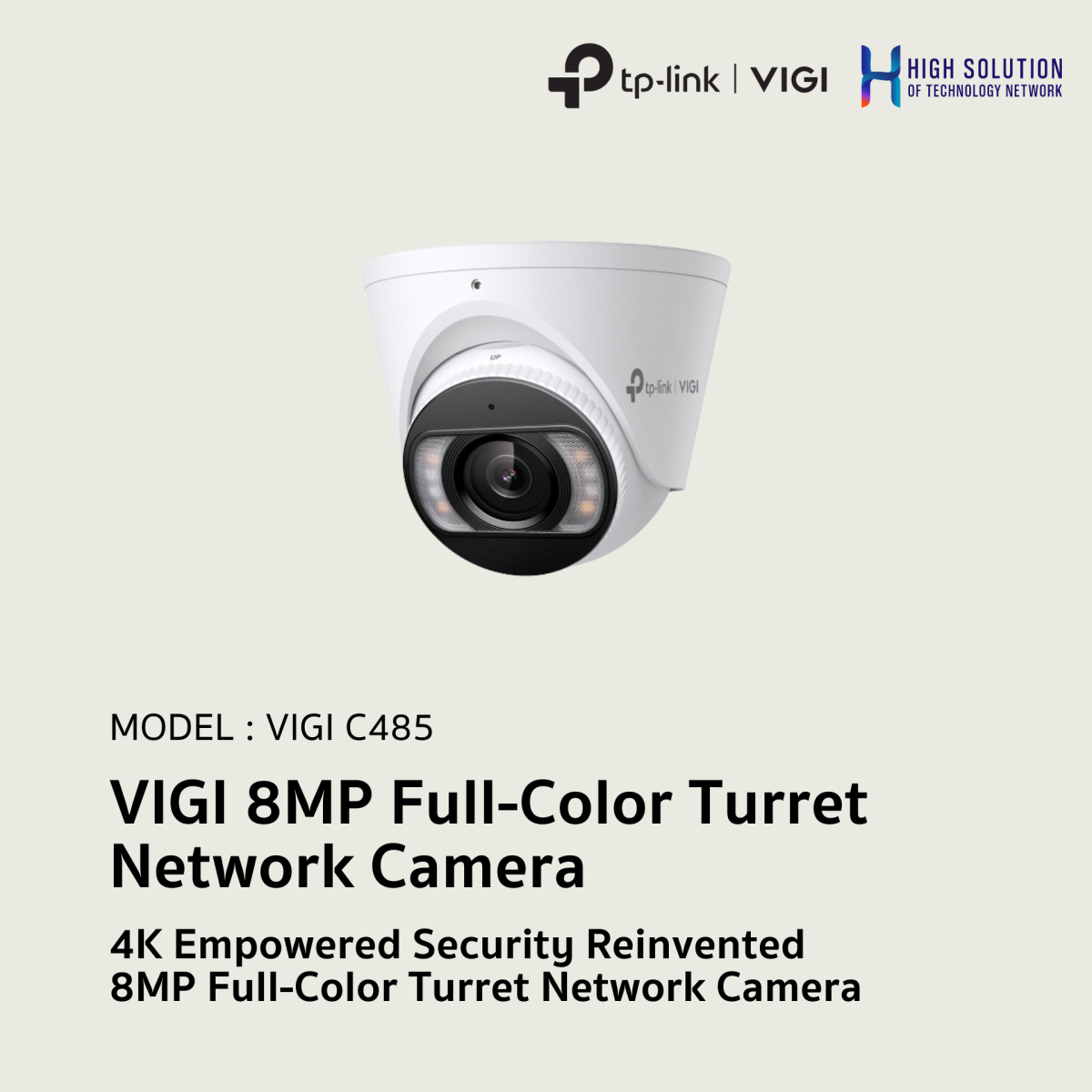 VIGI C485 TP-LINK VIGI 8MP Full-Color Turret Network Camera IP Camera CCTV Camera - hstn