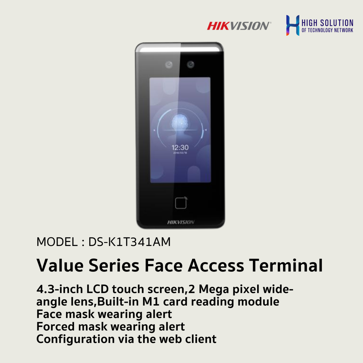 DS-K1T341AM HIKVISION Face Access Terminal - Access Control - hstn