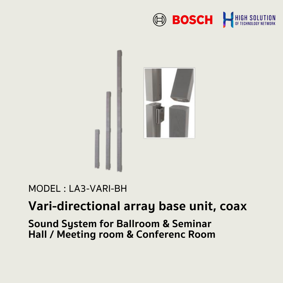 LA3-VARI-BH BOSCH Vari-directional array base unit, coax / Sound System ...
